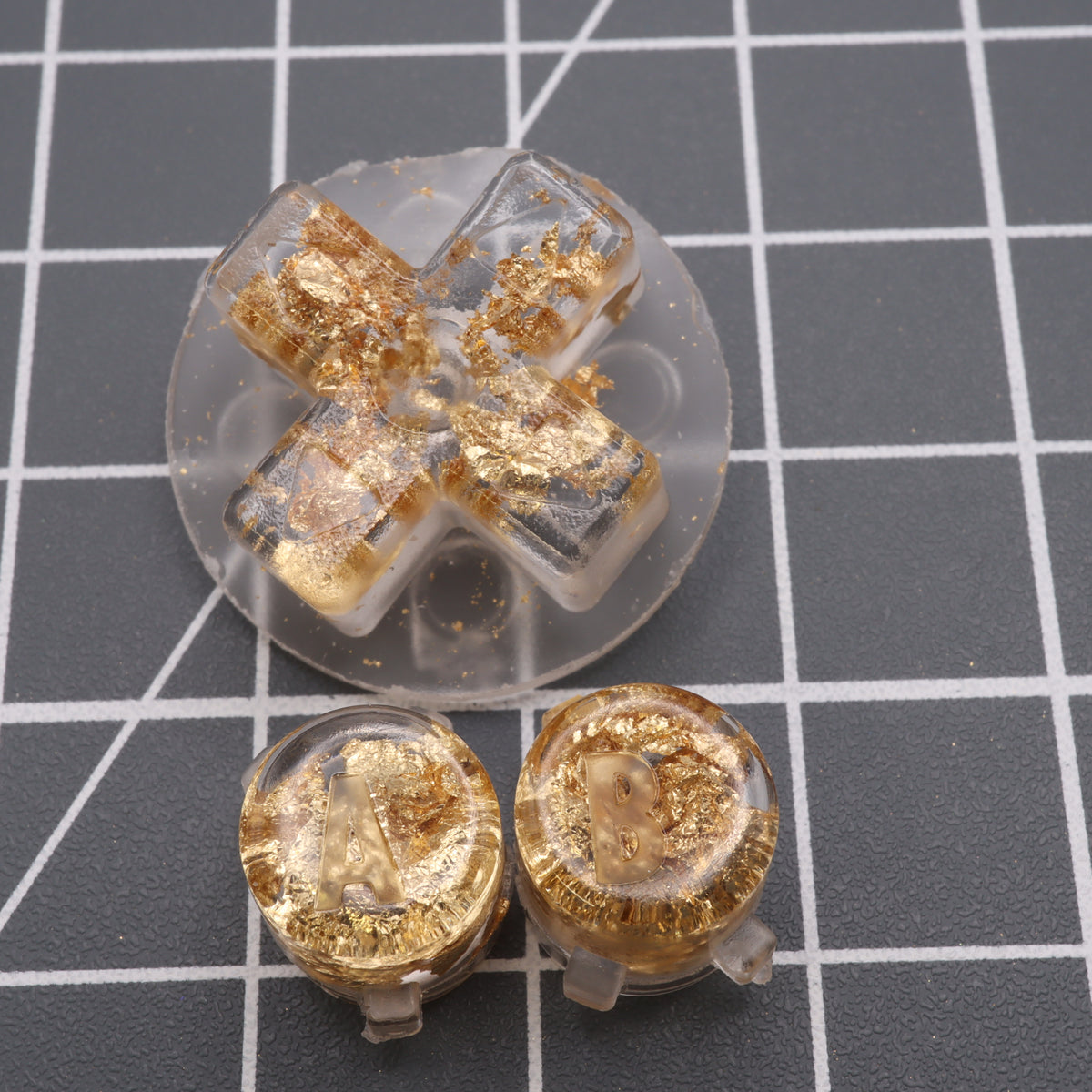 Game Boy Advance Custom Gold Flake Buttons – Retro Game Repair Shop