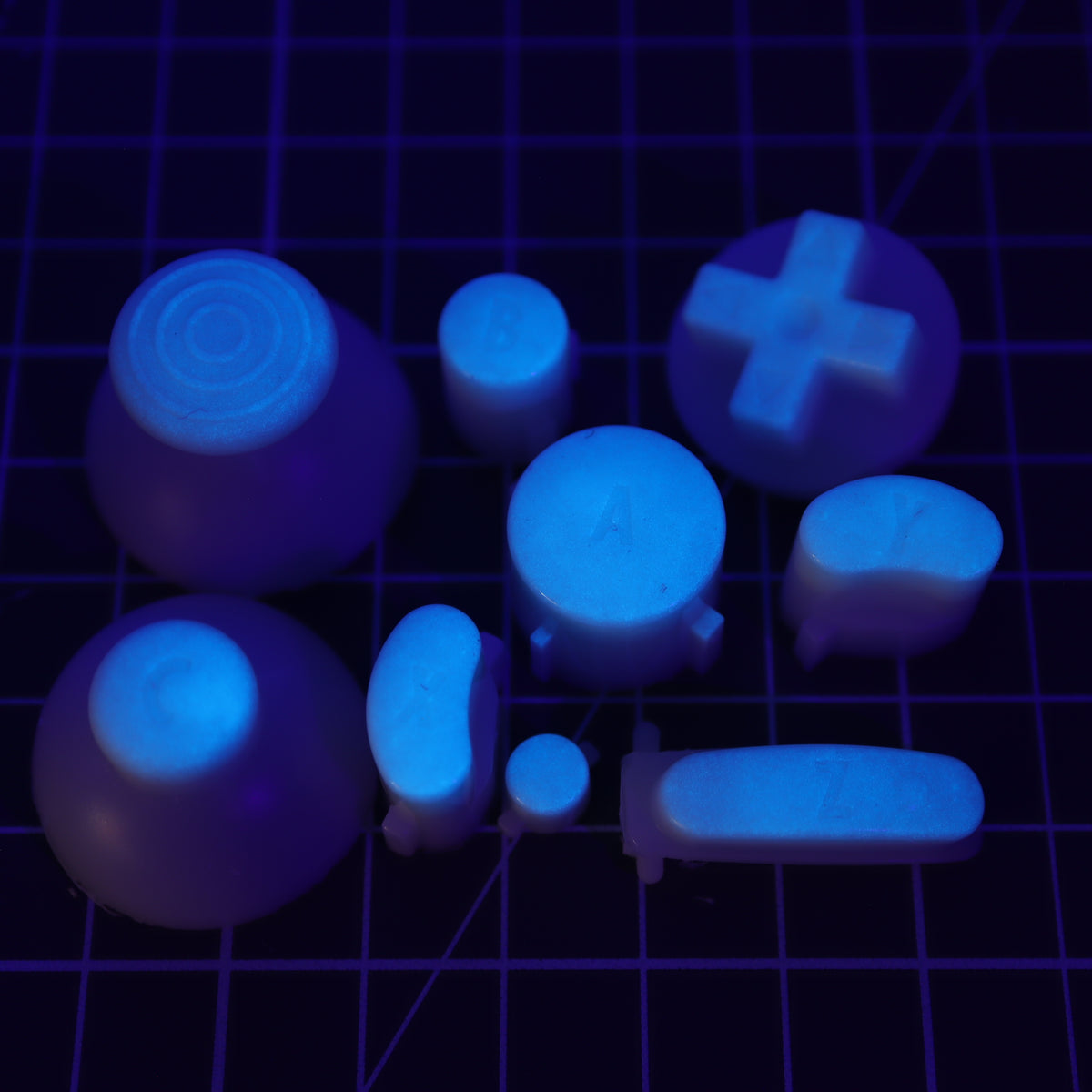 Lab Fifteen GameCube Custom Buttons Glow Blue – Retro Game Repair Shop
