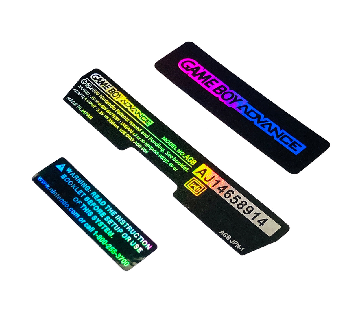 Game Boy Advance Holographic Sticker Labels Set Of 3 – Retro Game ...